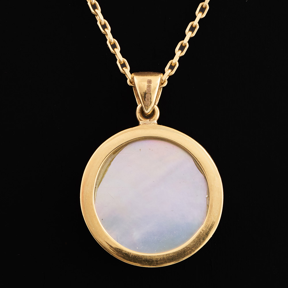 Faceted Blue John Pendant with 18K Gold Mount
