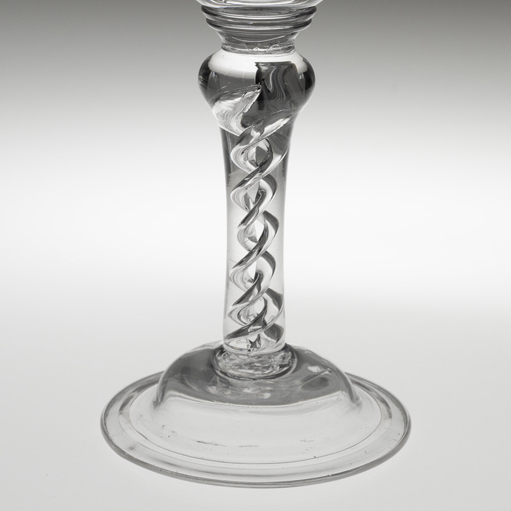 Georgian Baluster Champagne Glass Air Twist Stem c1750
