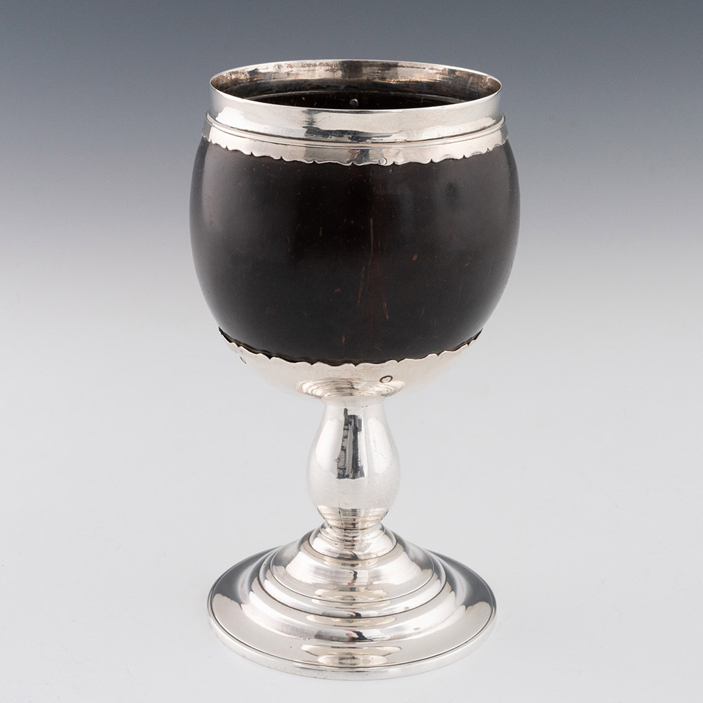Georgian Coconut Cup with Silver Mounts c1790