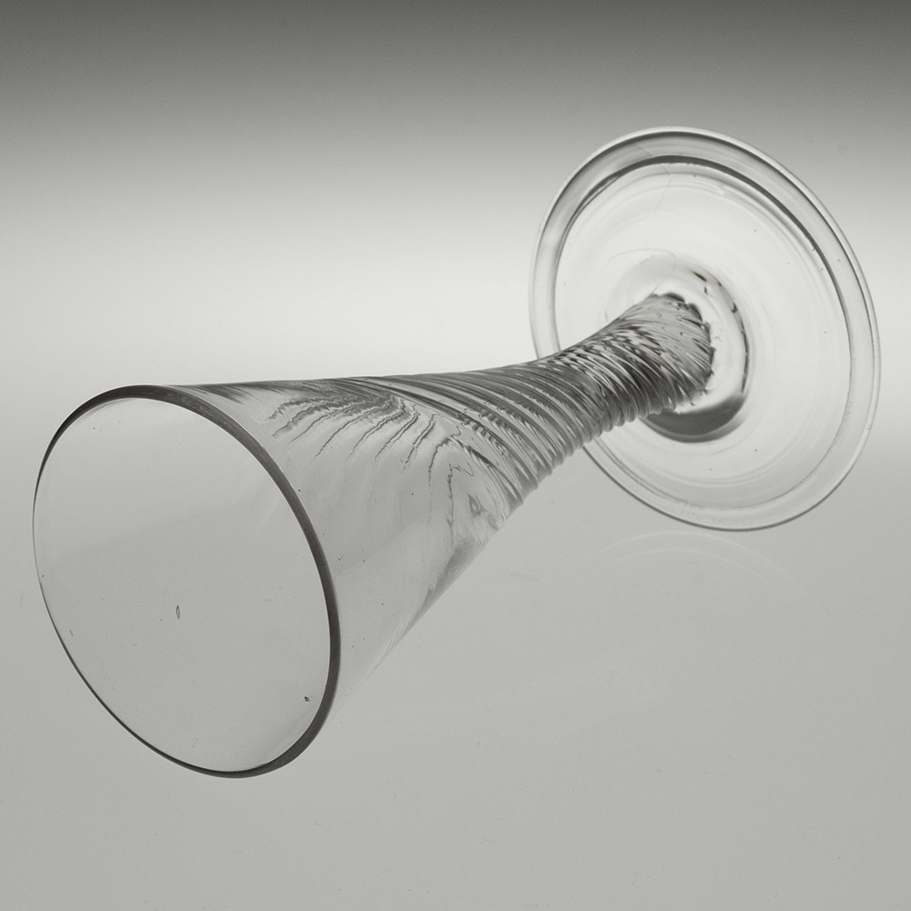 Georgian Ale Glass with Wrythen Moulding c1780