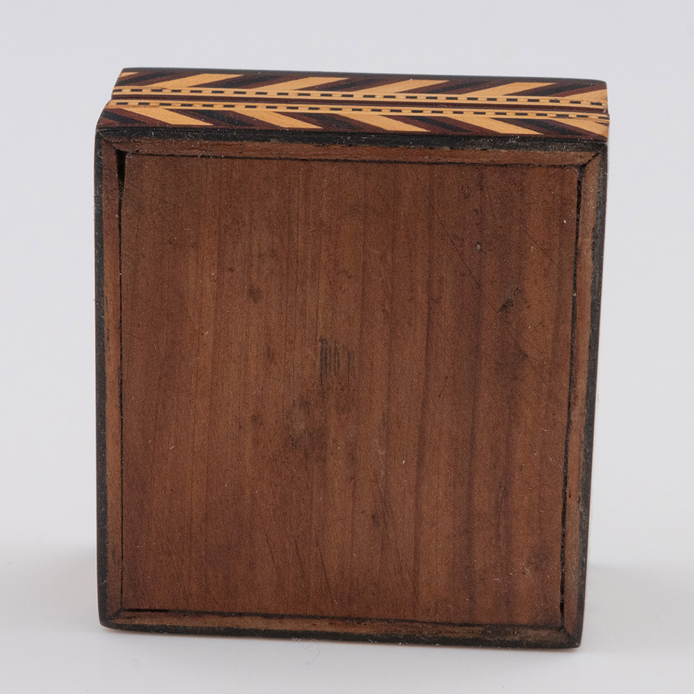 Tunbridge Ware Stamp Box with Young Head c1850