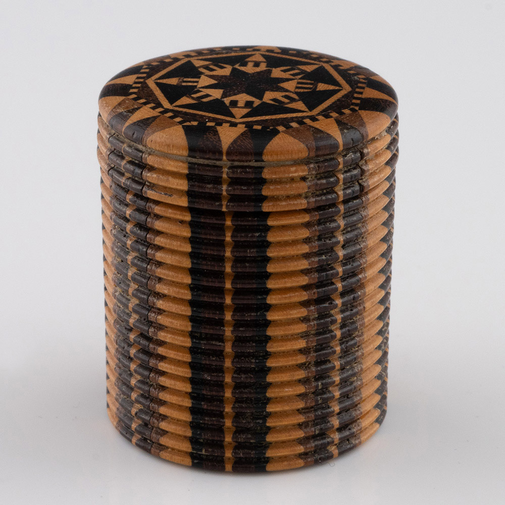 Tunbridge Ware Stickware Box with Mosaic Lid c1880