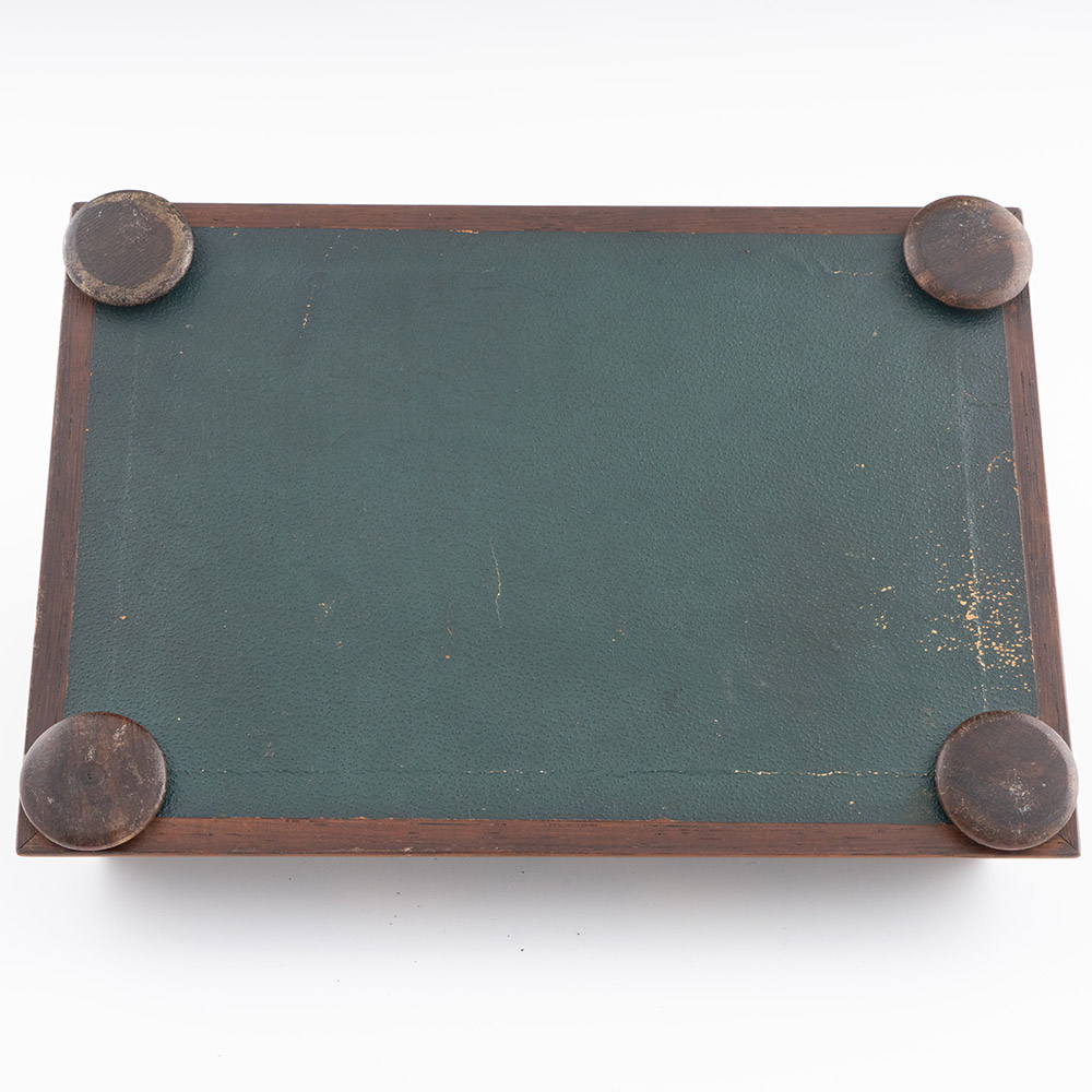 Tunbridge Ware Writing Stand with Faceted Inkwells c1870