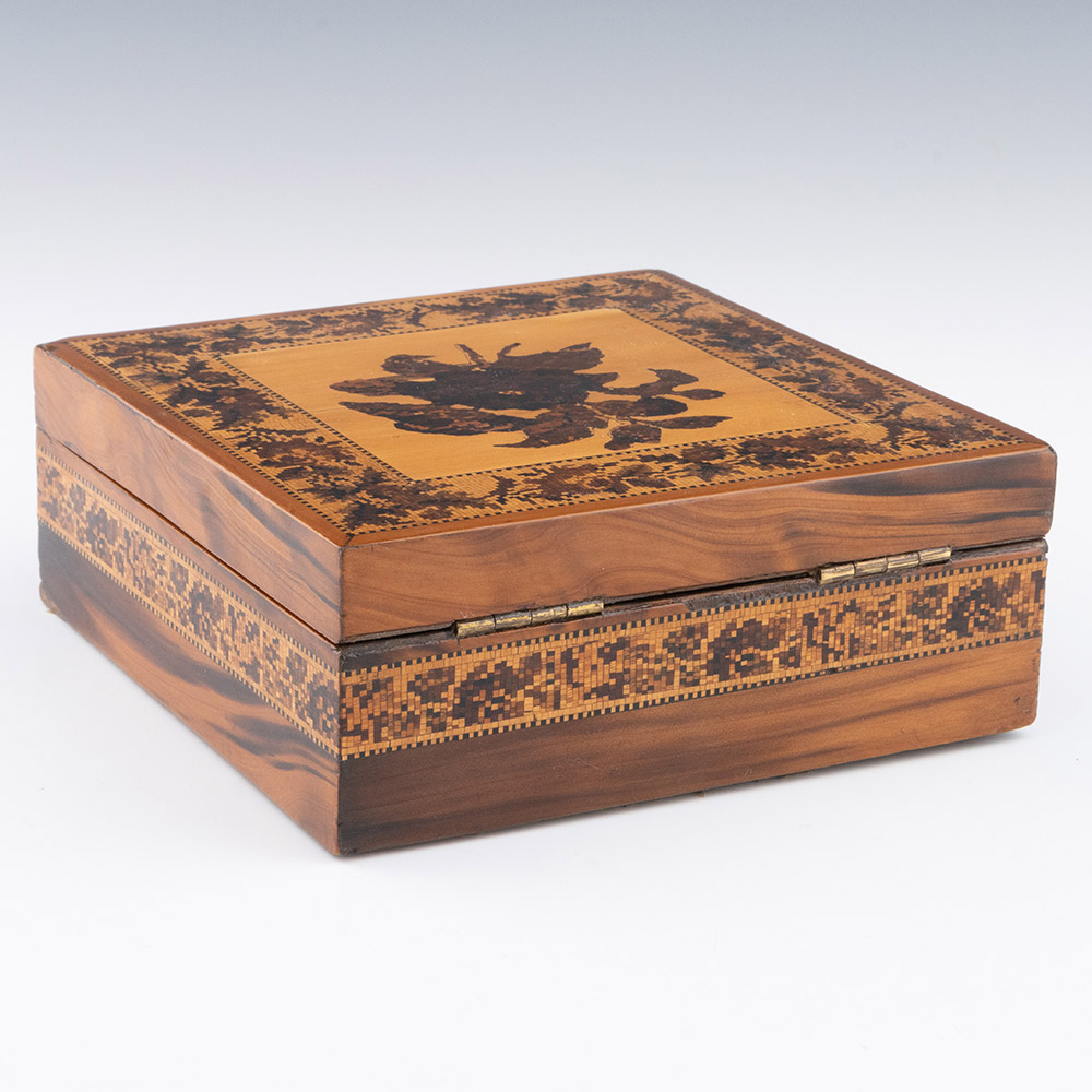 Tunbridge Ware Handkerchief Box James Medhurst c1855