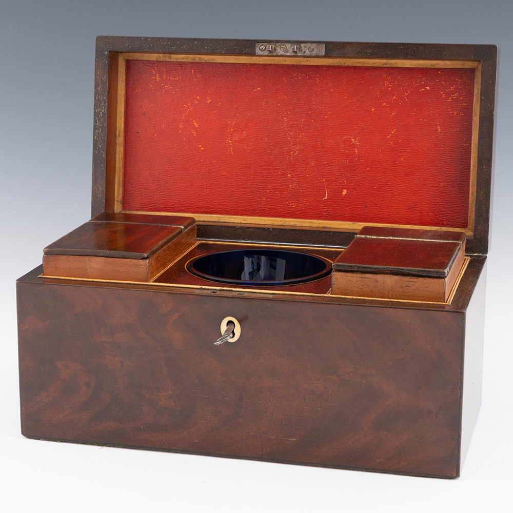 Victorian Antique Tea Caddy in Mahogany c1840