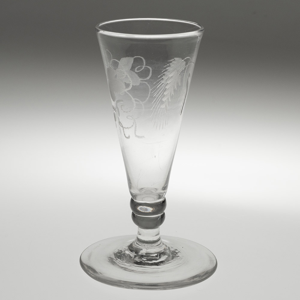Engraved Georgian Ale Glass c1770