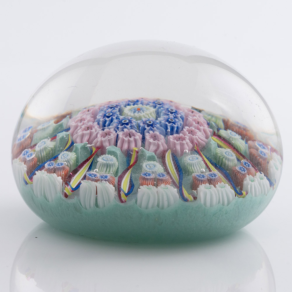 Vasart Paperweight Eleven Polychrome Radial Spoke Millefiori c1960