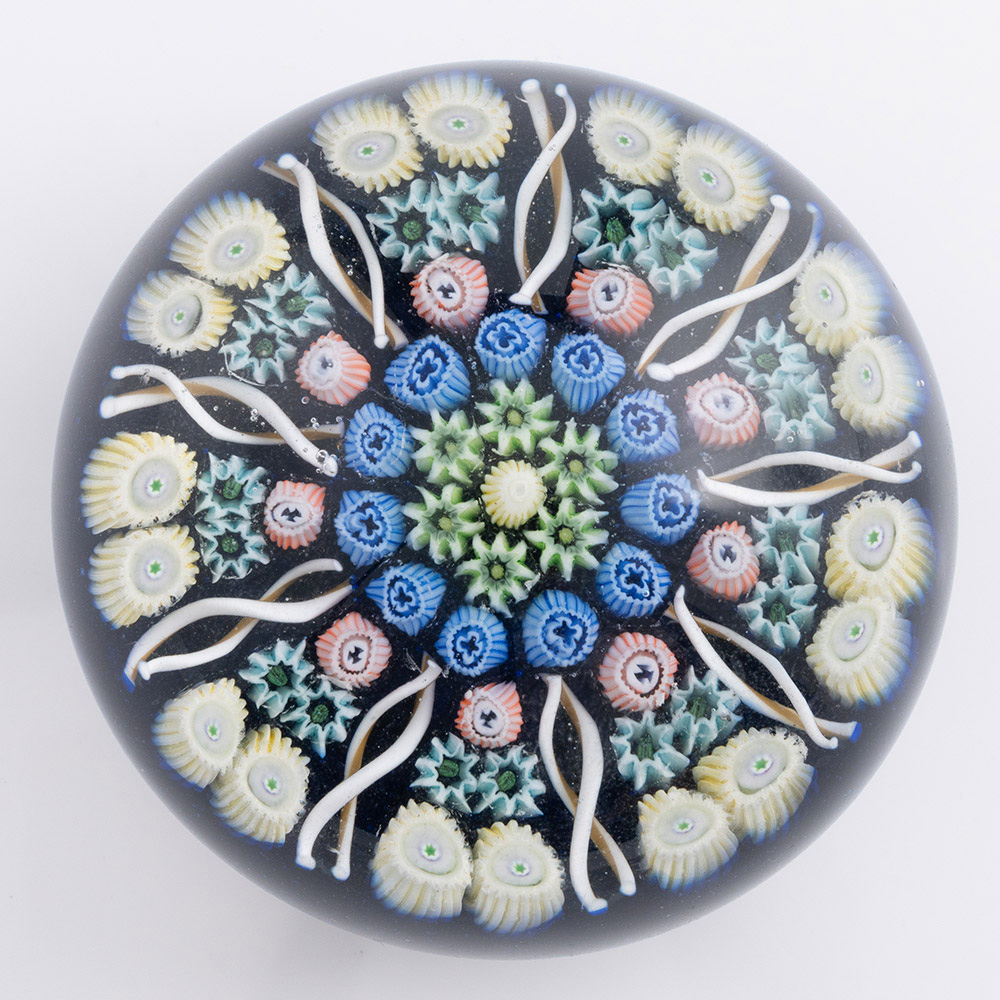 Vasart Paperweight Nine Spoke Millefiori c1960