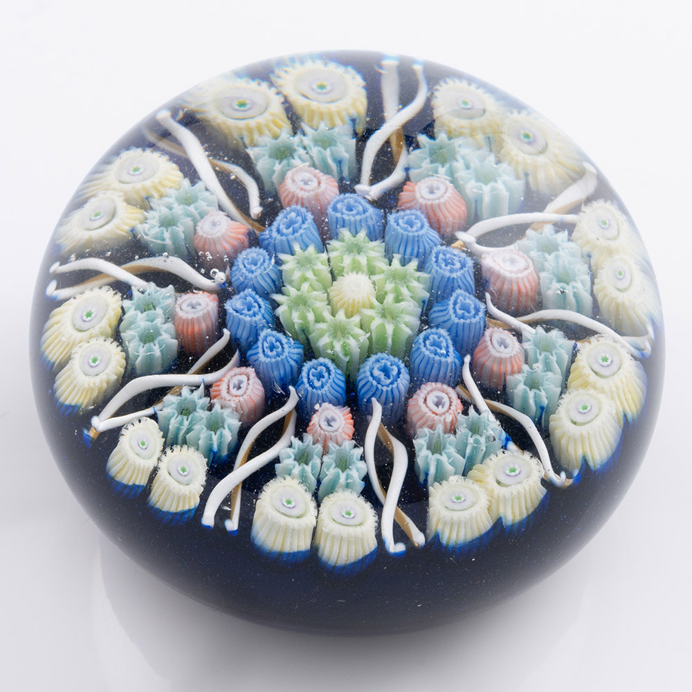 Vasart Paperweight Nine Spoke Millefiori c1960