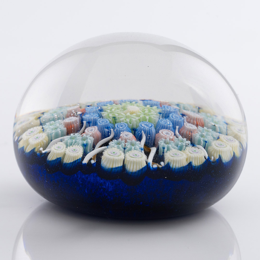 Vasart Paperweight Nine Spoke Millefiori c1960