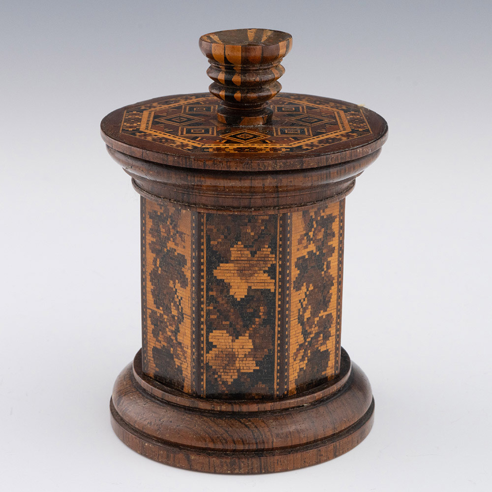 Large Tunbridge Ware Octagonal Go-to-Bed c1860