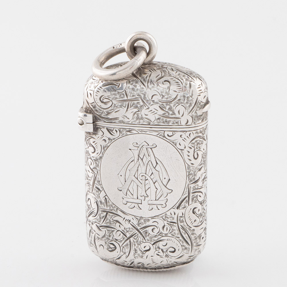 Sampson Mordan Silver Vesta Case London 1883