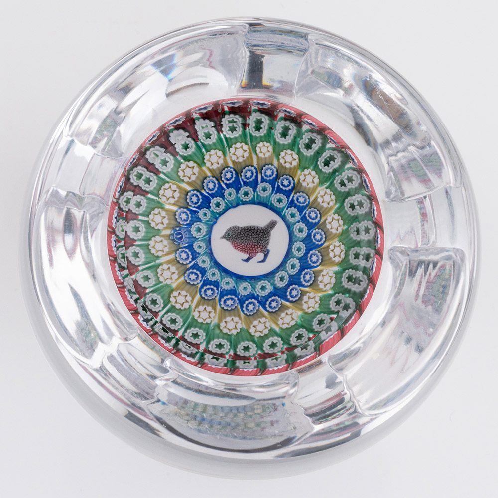 Whitefriars Paperweight Millefiori Robin 1974