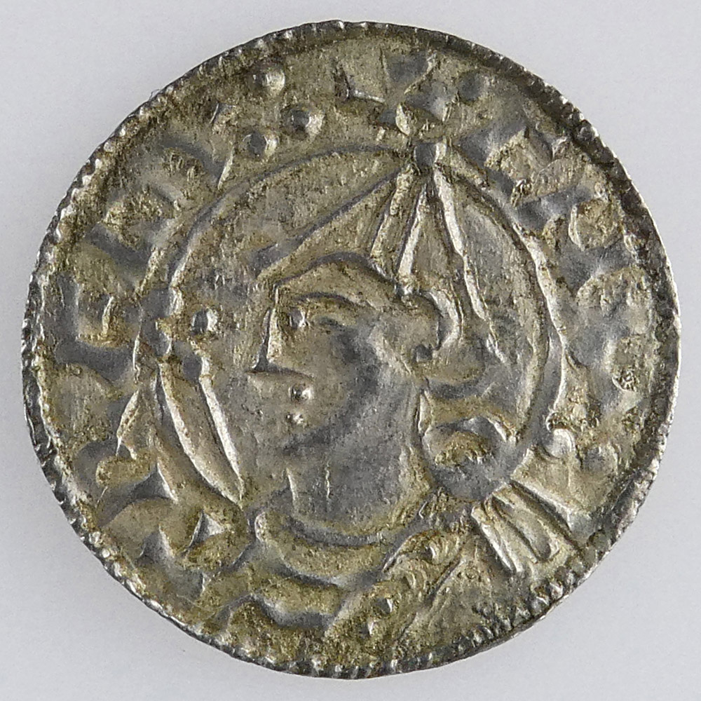 King Cnut Pointed Helmet Silver Penny London Aelfwig 1024-30