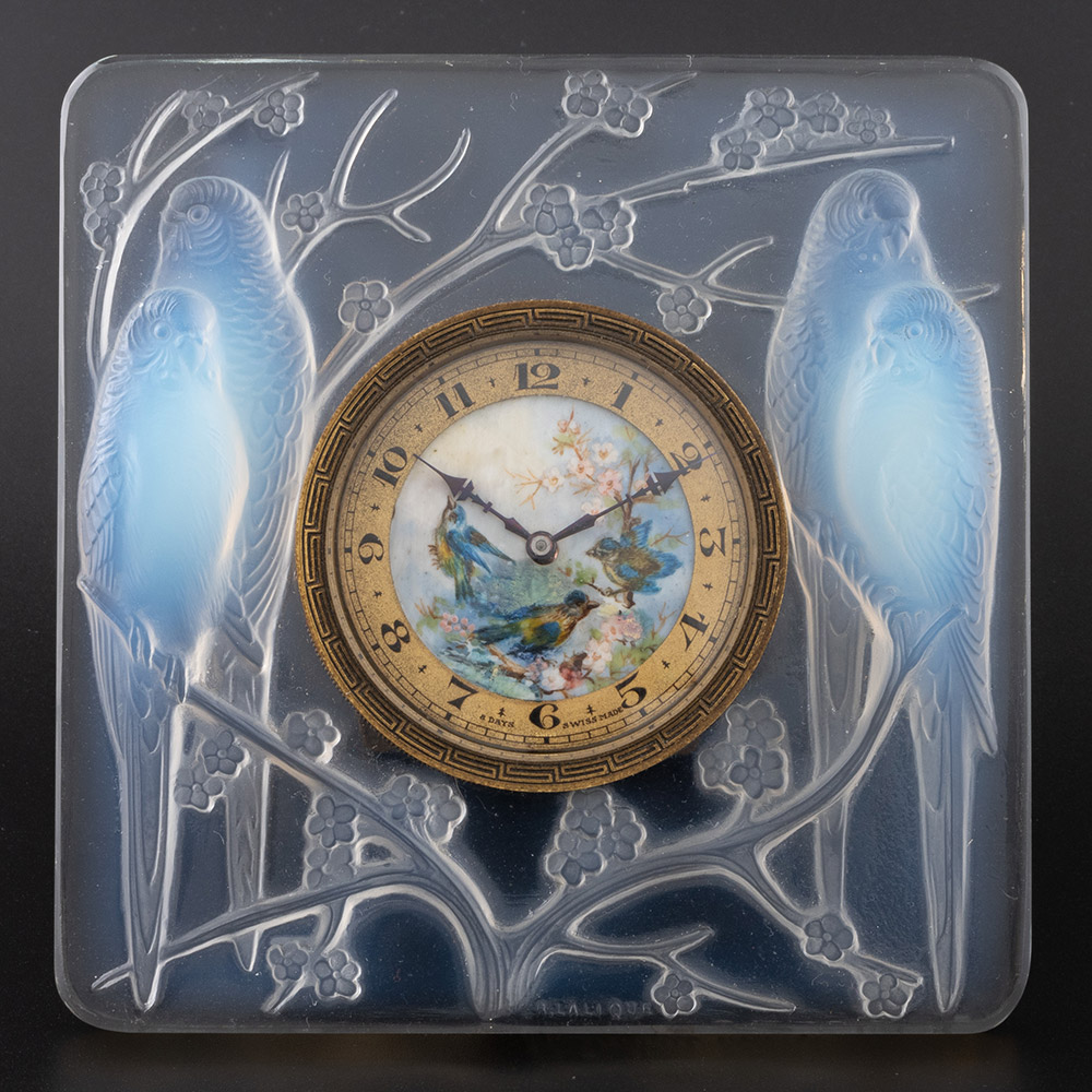 Rene Lalique Inseparables Clock Designed 1927 Marcilhac 765