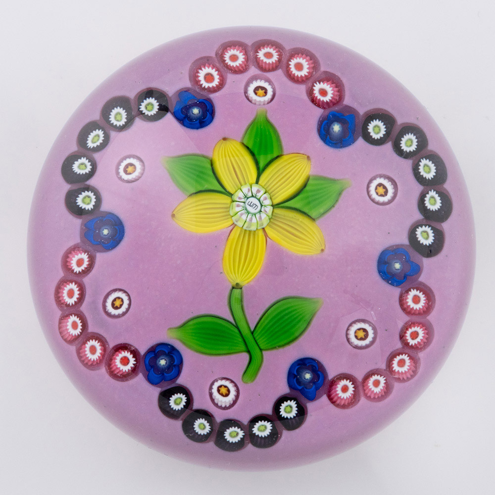 William Manson Senior Paperweight Lampwork Flower 2003