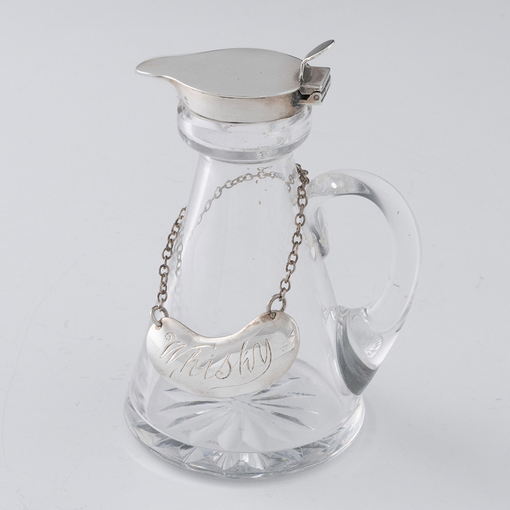 Silver Whisky Noggin with Label Birmingham 1916