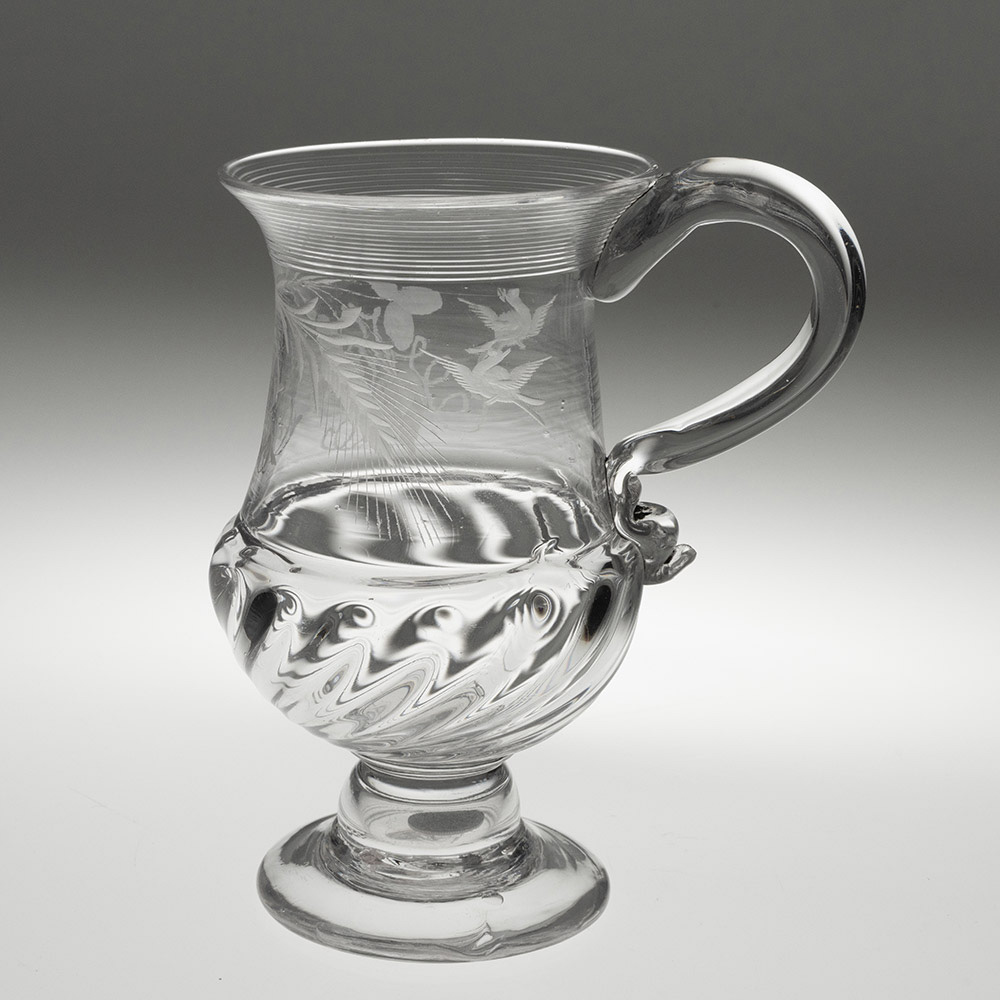 Georgian Glass Tankard With 1836 Silver Groat