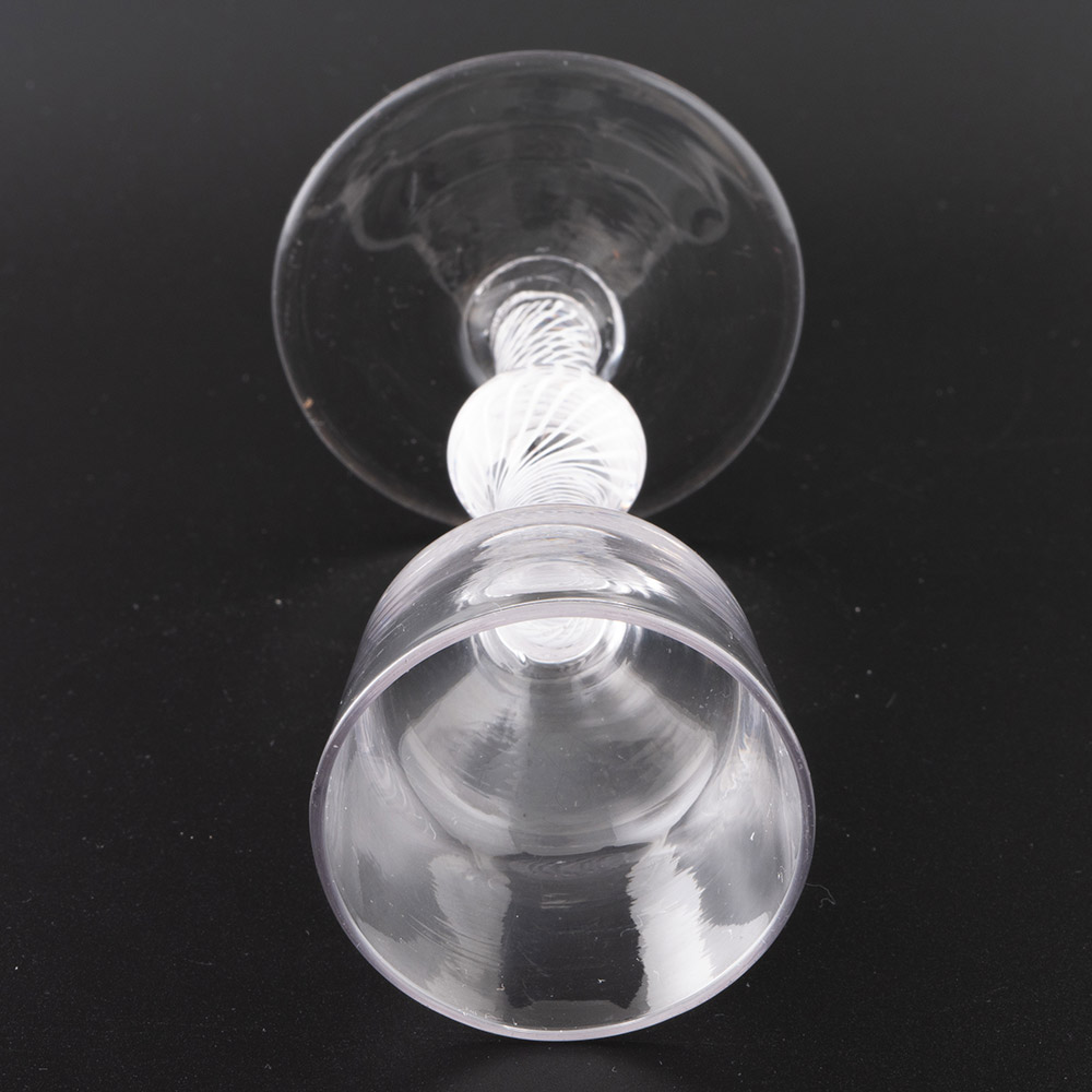 Knopped Multi Spiral Opaque Twist Stem Georgian Wine Glass c1760