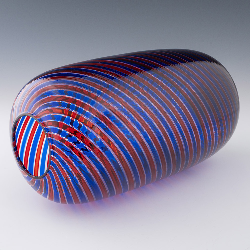 Venini Vase Spiral Canes Murano Glass 1990