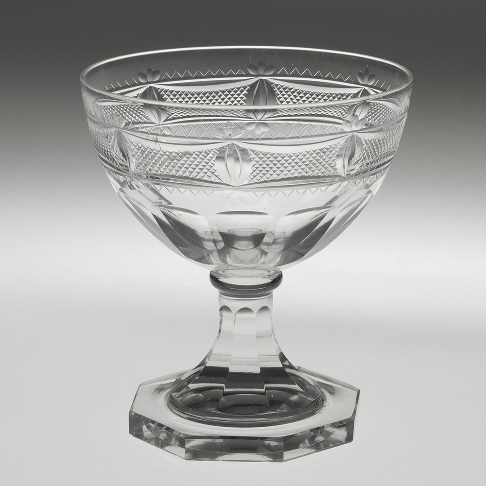Early 19th Century Wine Glass with Octagonal Foot c1830