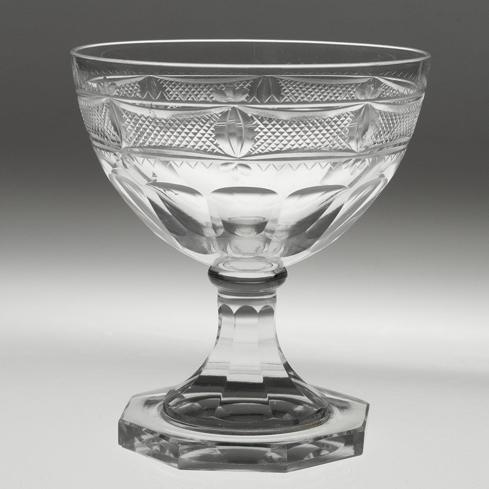 Early 19th Century Wine Glass with Octagonal Foot c1830