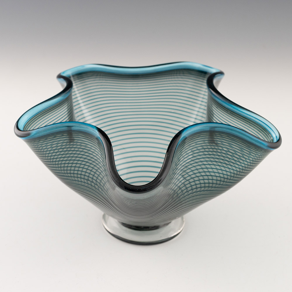 Bob Crooks Trailed Glass Crimped Bowl c2010