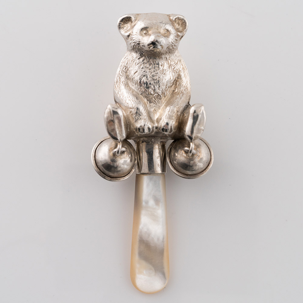 Silver Child’s Pacifier and Rattle Chester 1921