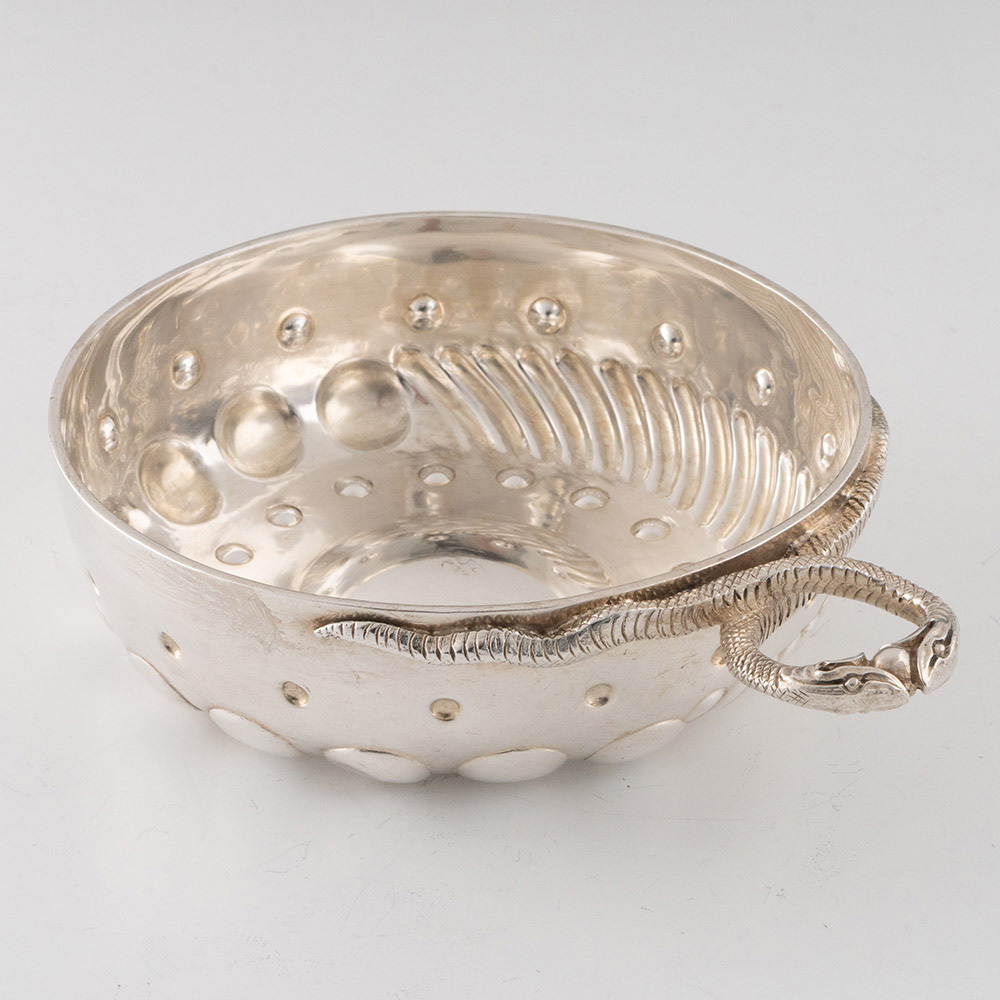 Sterling Silver Tastevin with Snake Handle London 1924