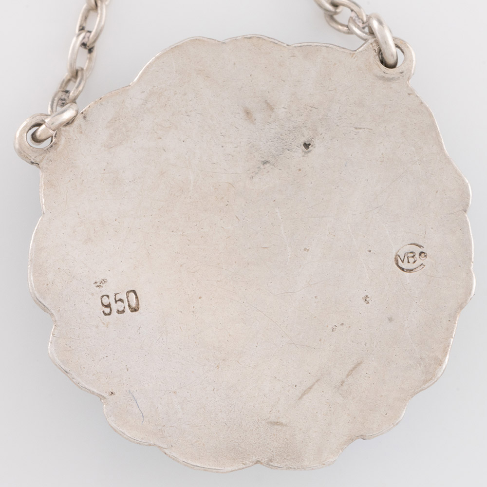 Murrle Bennett Silver and Enamel Pendant Necklace c1910