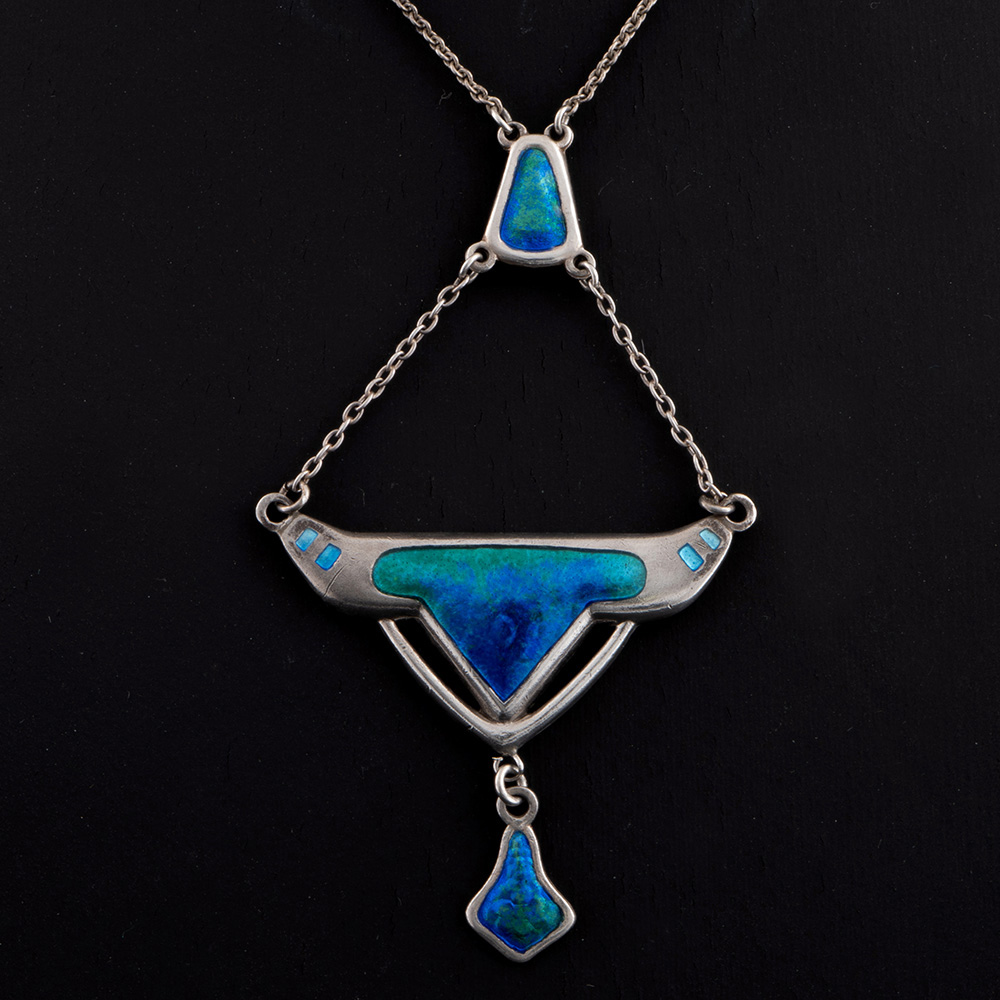 Charles Horner Silver and Enamel Pendant Necklace 1909