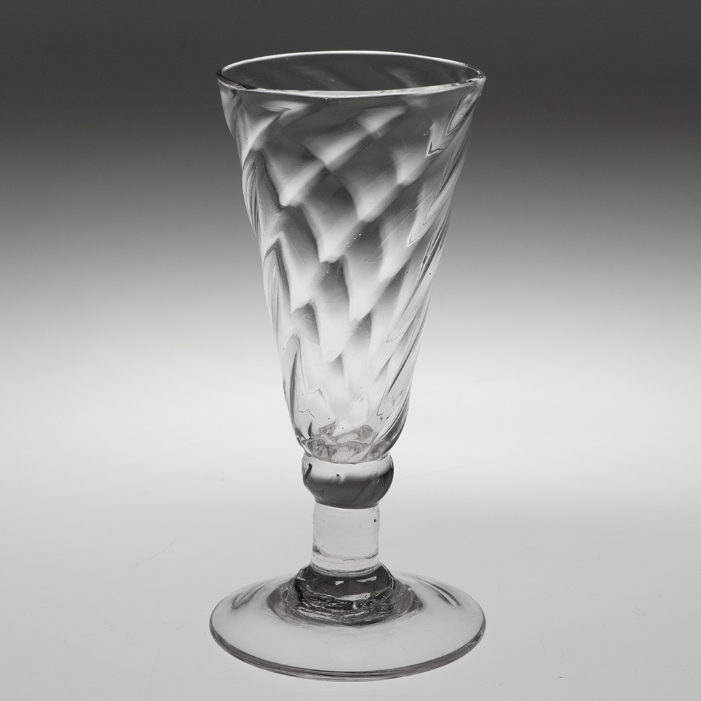 Georgian Ale Glass – Wrythen Moulded c1780