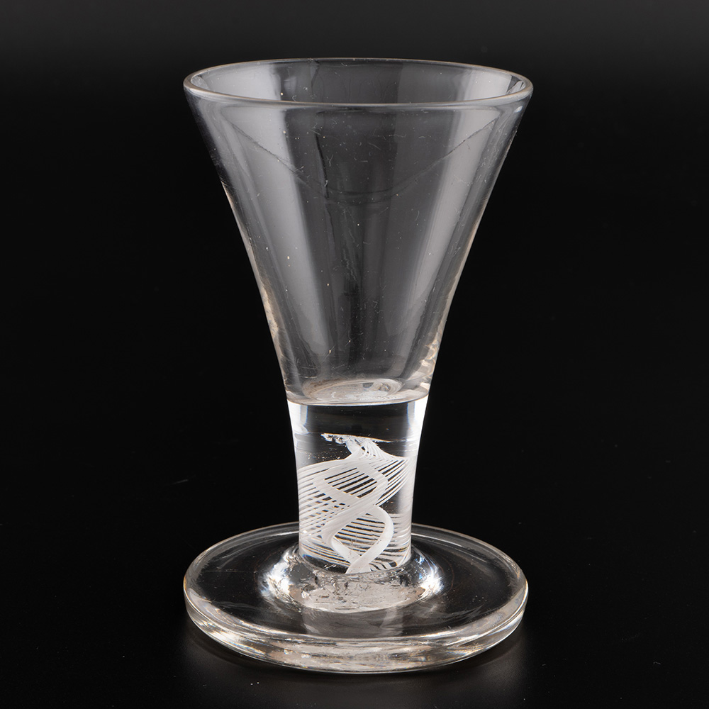 Georgian Style Firing Glass with Opaque Twist Stem c1920