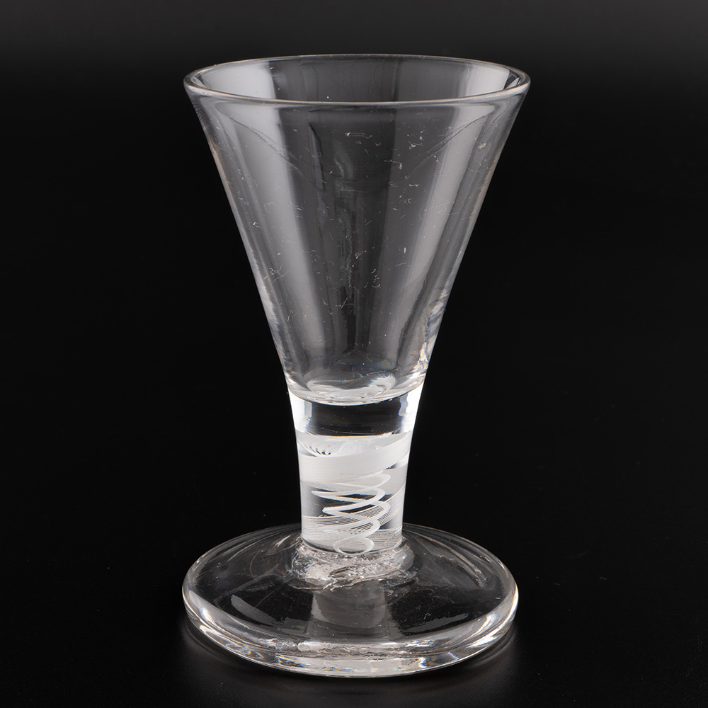 Georgian Style Firing Glass with Opaque Twist Stem c1920