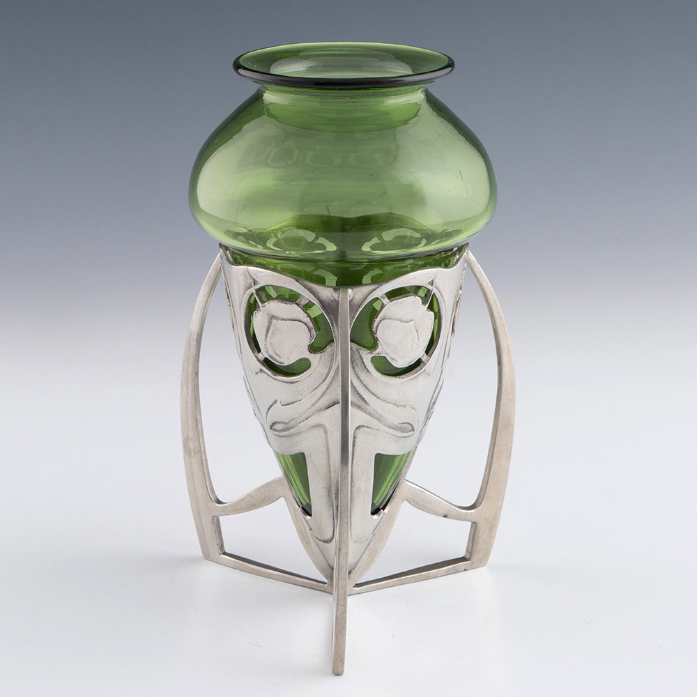 Liberty Tudric Pewter Bomb Vase by Archibald Knox c1905