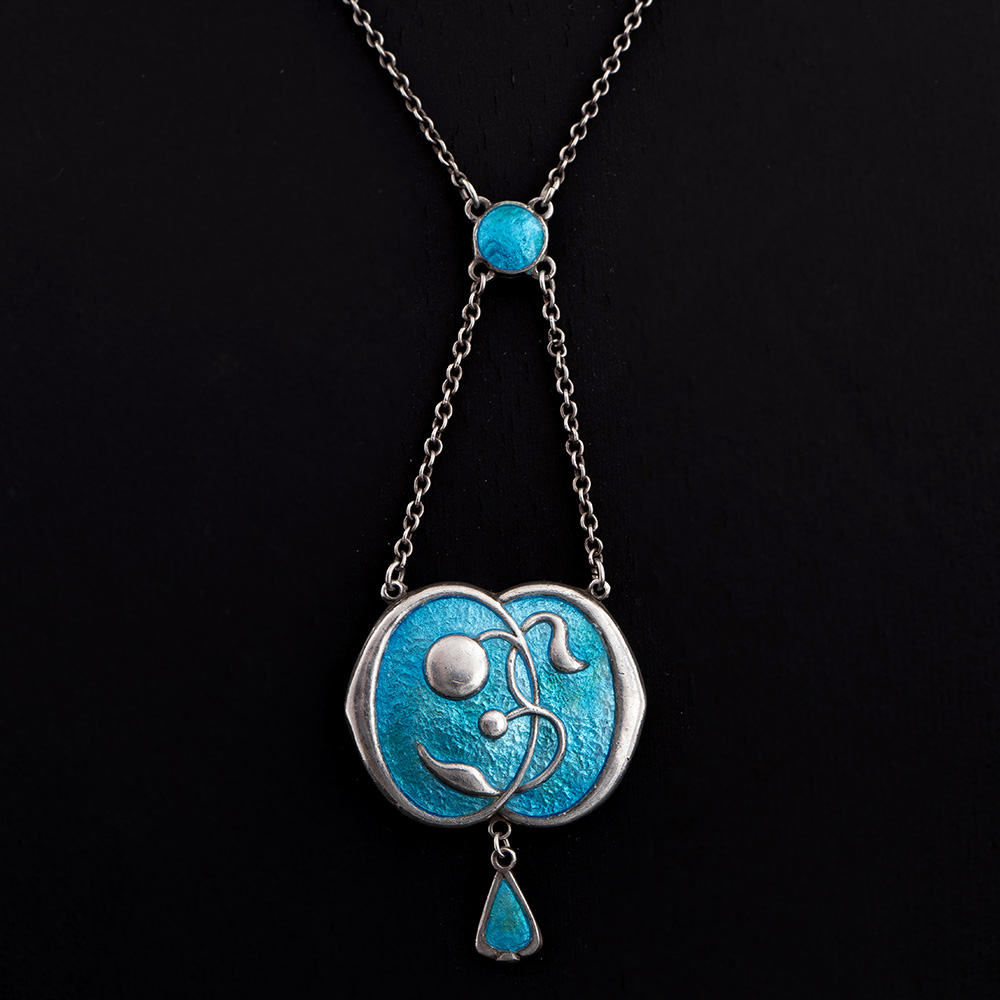 Charles Horner Silver and Enamel Pendant Necklace 1911