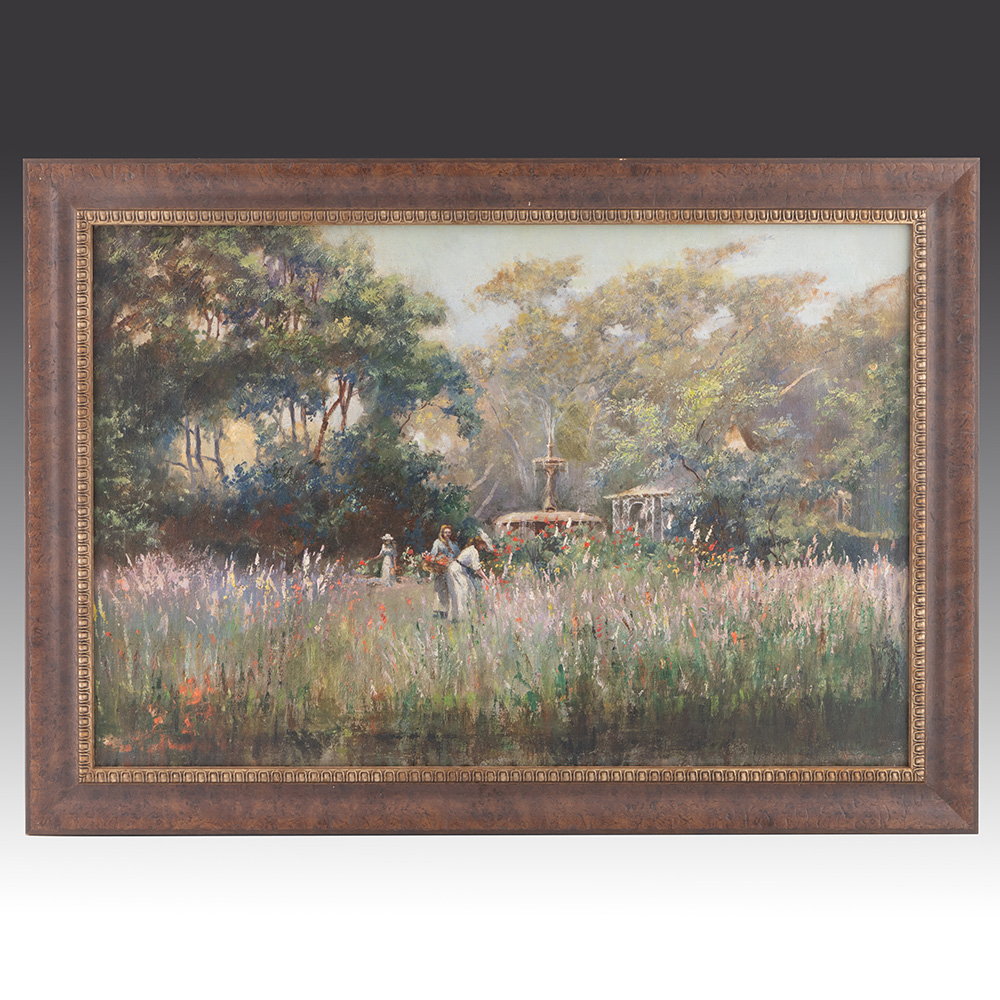 Attributed to Alfred Oliver ‘Women Picking Flowers’