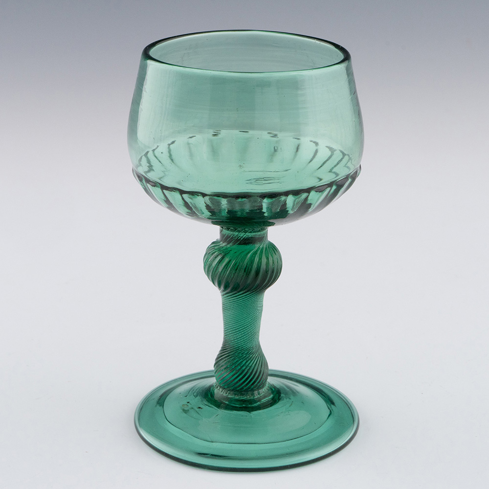 Georgian Champagne Glass with Green Tint c1755
