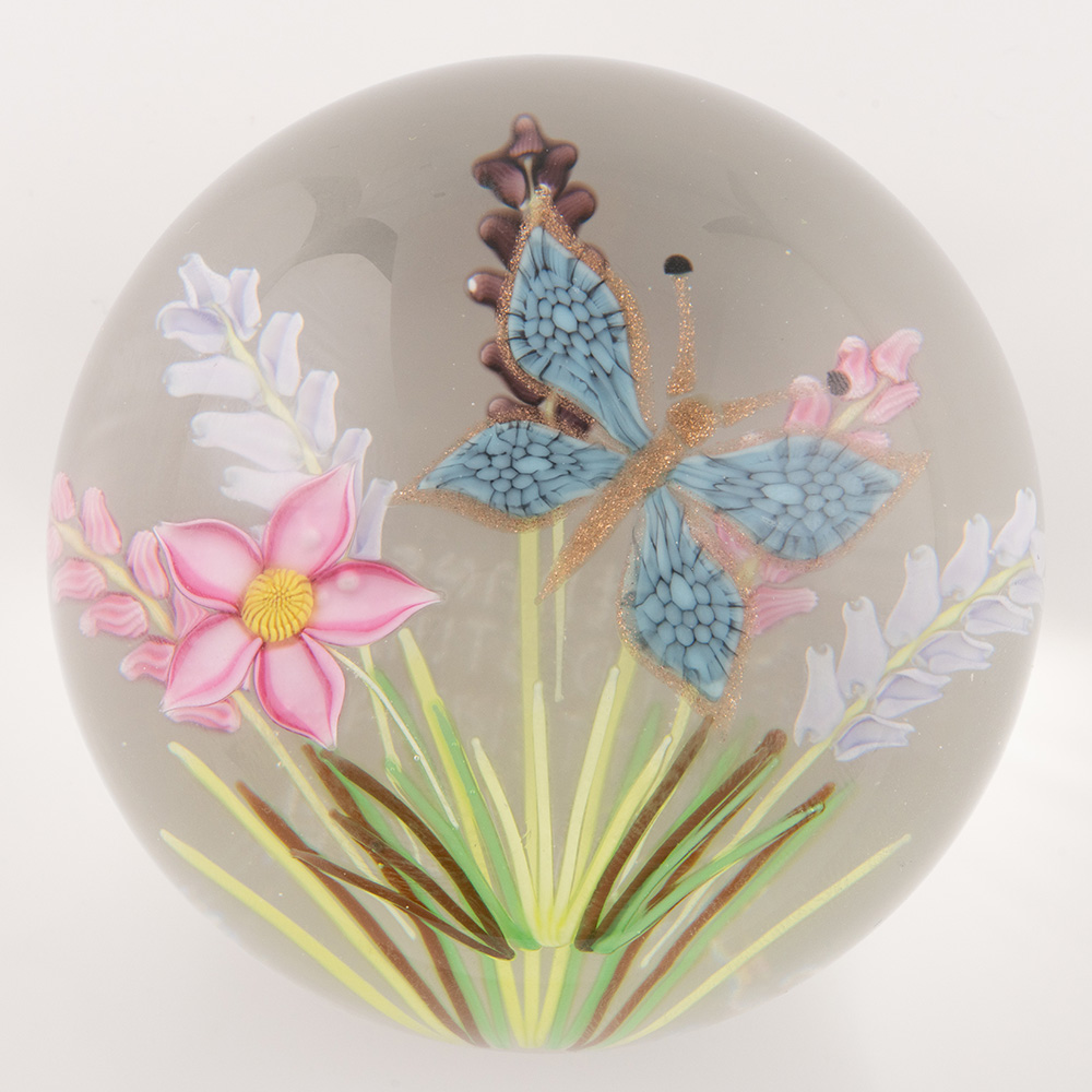 William Manson Caithness Paperweight Field Study Butterfly 1986