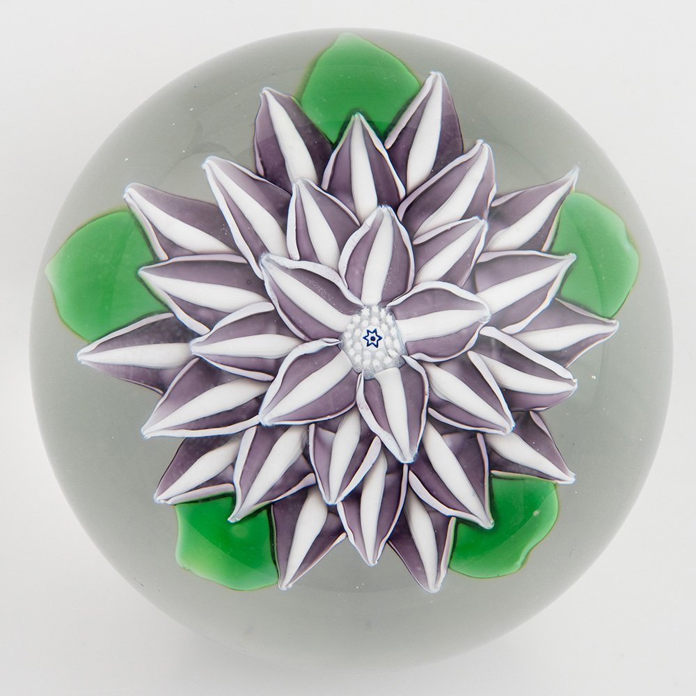 John Deacons Paperweight Dahlia Lampwork Millefiori c2000-10