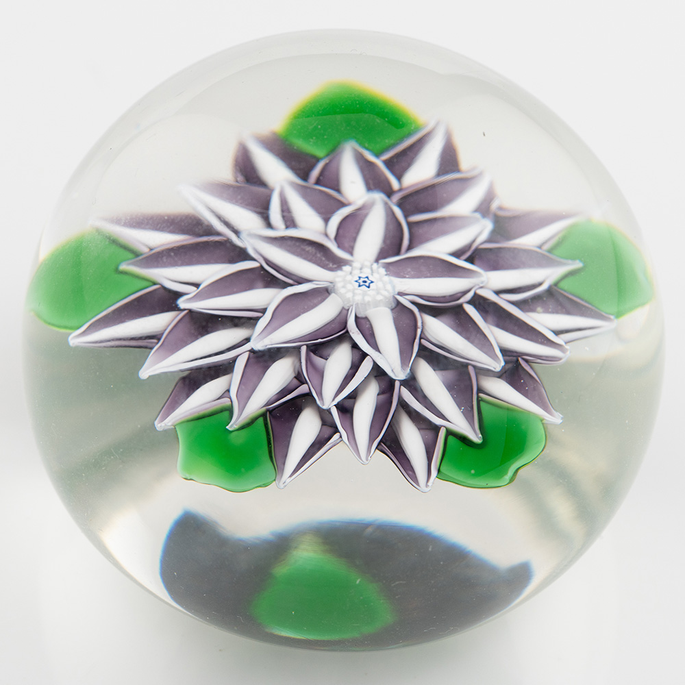 John Deacons Paperweight Dahlia Lampwork Millefiori c2000-10