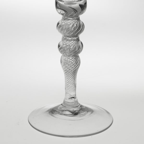Georgian Wine Glass with Three Knop Air Twist Stem c1750