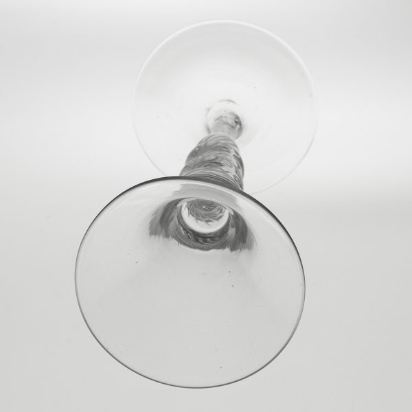 Georgian Wine Glass with Three Knop Air Twist Stem c1750