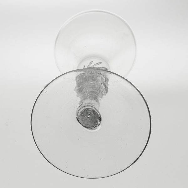 Georgian Wine Glass with Three Knop Air Twist Stem c1750