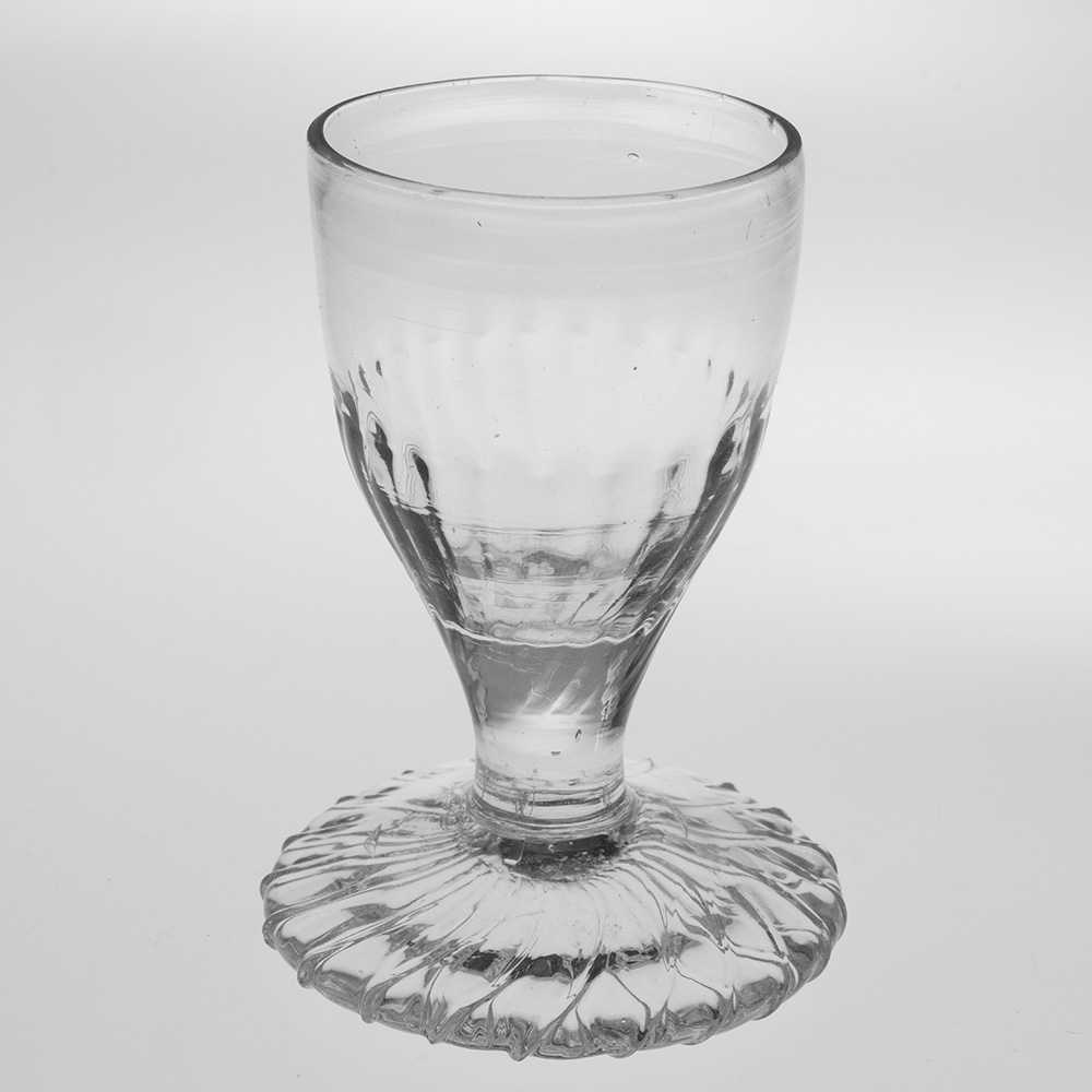 Georgian Dram Glass with Oversewn Foot c1760