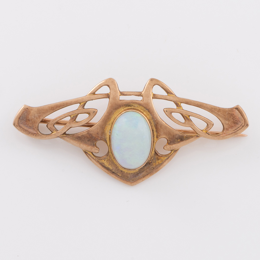 Arts and Crafts Gold and Opal Brooch by Barnet Henry Joseph C1900