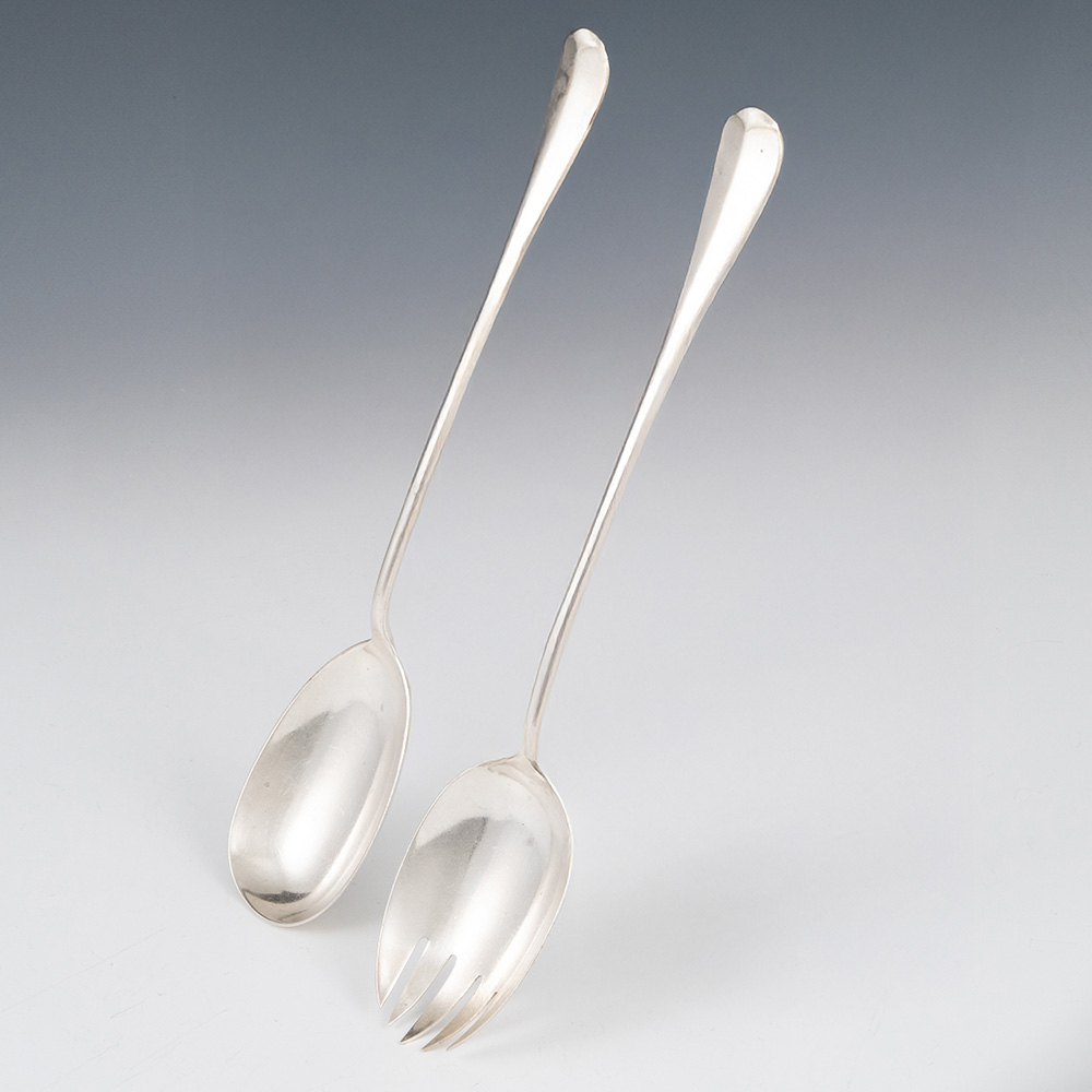 Edwardian Silver Salad Servers Sheffield 1908