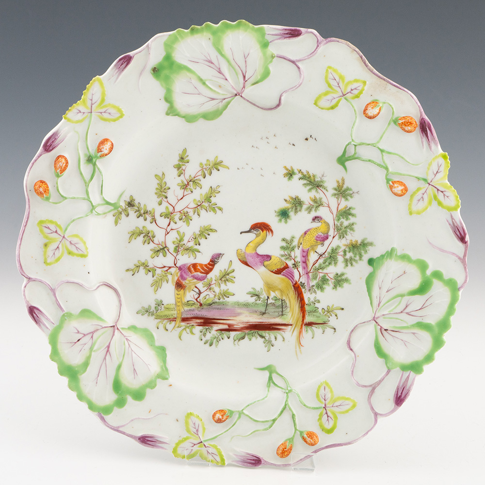 Longton Hall Porcelain Strawberry Plate c1756