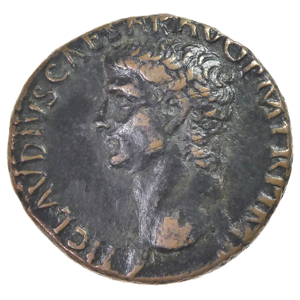 Emperor Claudius Bronze As, Rome Mint, Minerva AD41-42