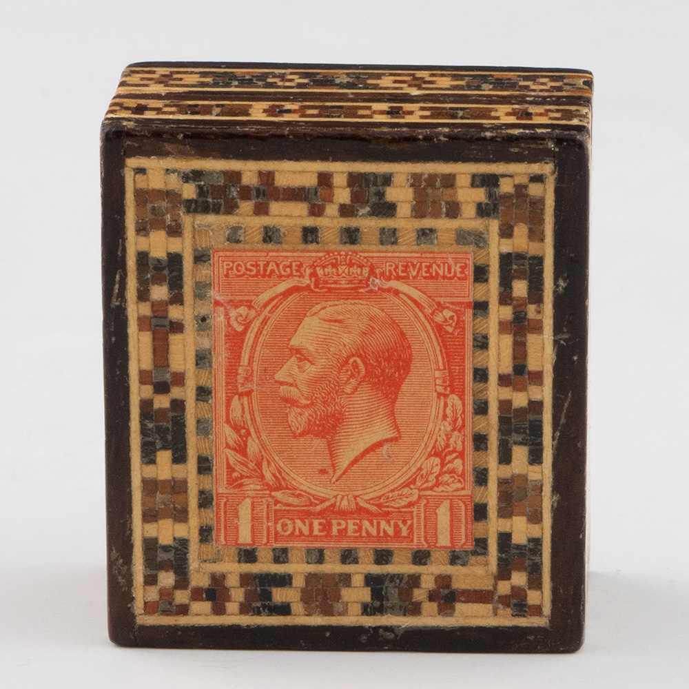 Edwardian Tunbridge Ware Stamp Box c1905